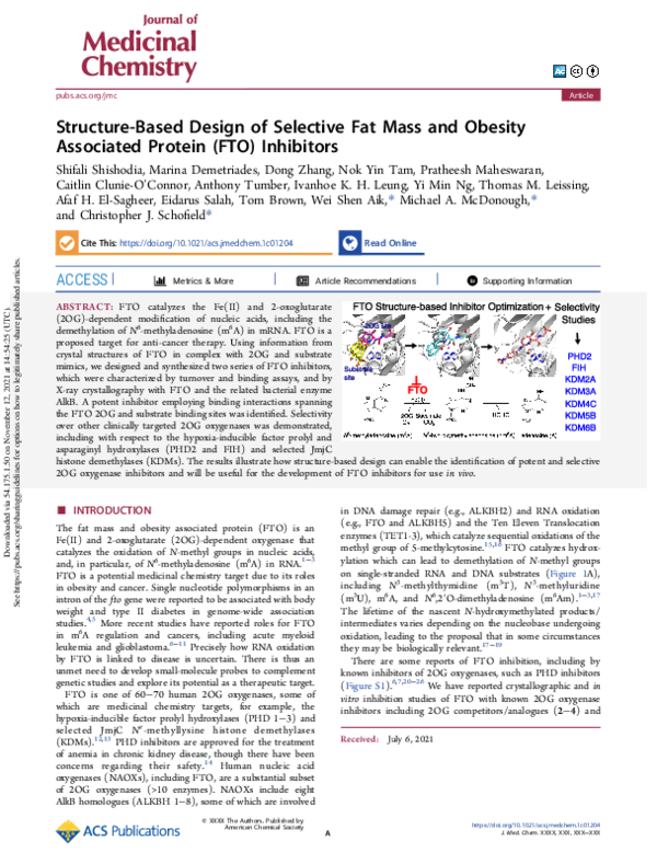(PDF) Structure-Based Design of Selective Fat Mass and Obesity ...