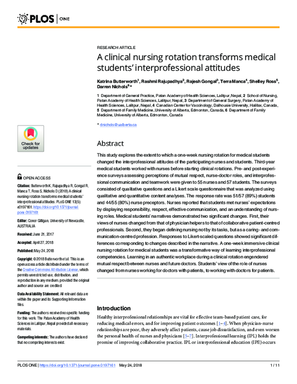 (PDF) A clinical nursing rotation transforms medical students ...