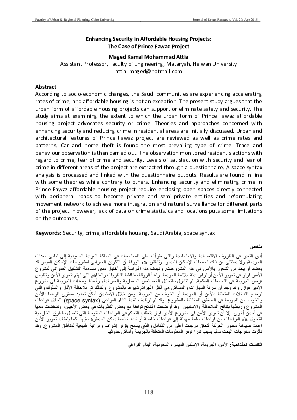 (PDF) Enhancing Security in Affordable Housing Projects: The Case of ...