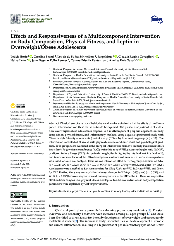 (PDF) Effects and Responsiveness of a Multicomponent Intervention on Body Composition, Physical ...