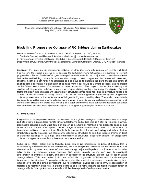 (PDF) Modelling Progressive Collapse of RC Bridges During Earthquakes