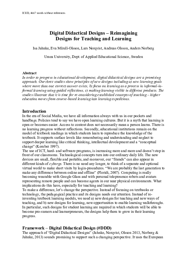 (PDF) Digital didactical designs : reimagining designs for teaching and ...