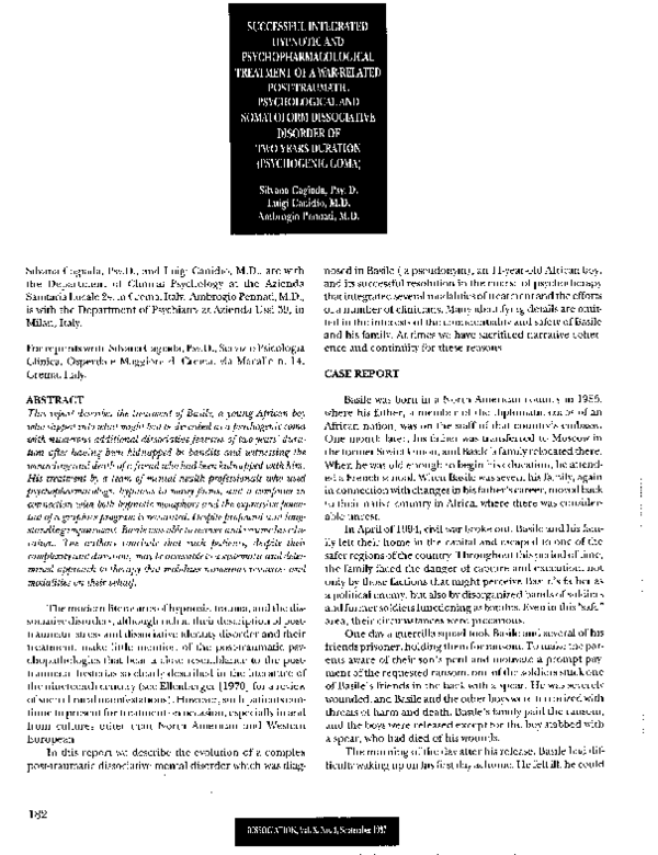 (PDF) Somatoform Dissociative Disorder of Two Years Duration ...