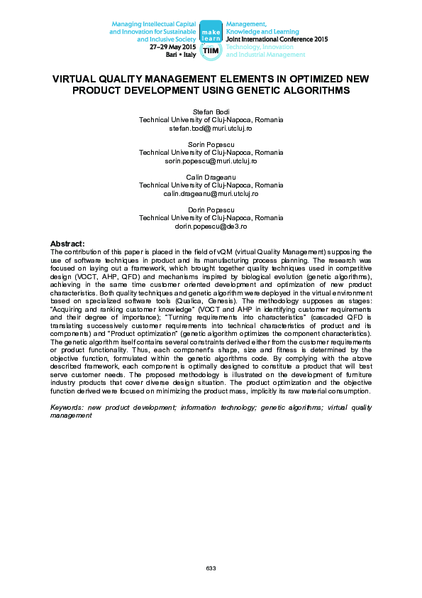 (PDF) Virtual Quality Management Elements in Optimized New Product ...