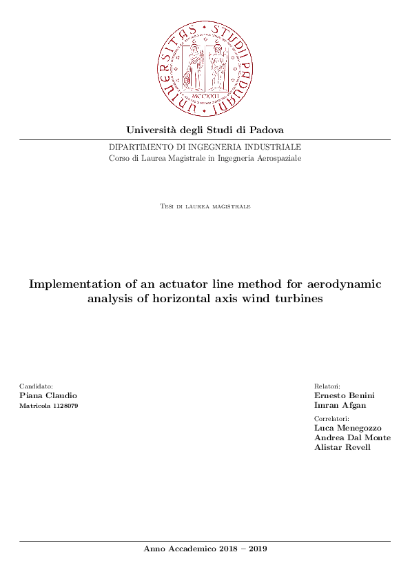(PDF) Implementation of an actuator line method for aerodynamic analysis of horizontal axis wind ...