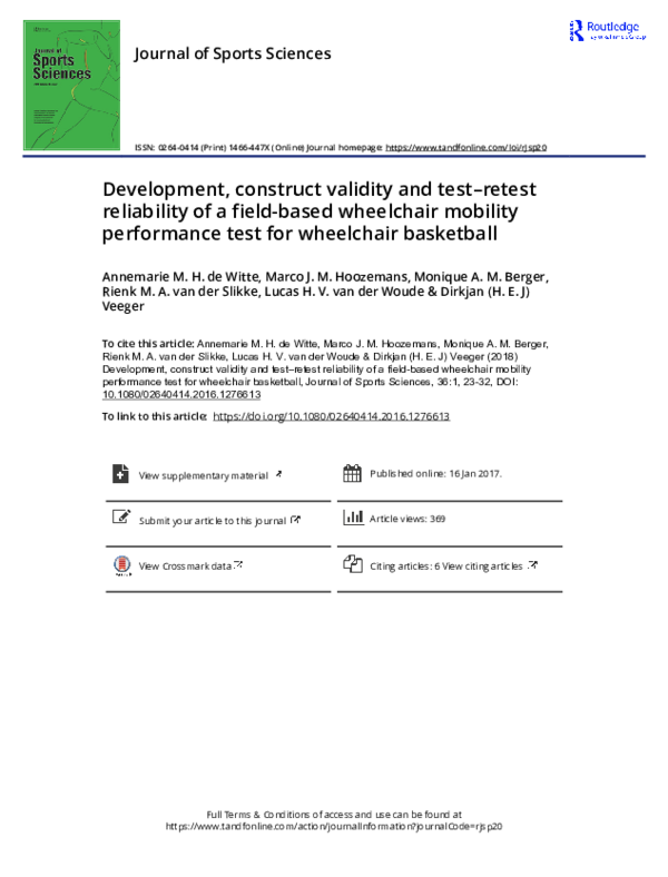 (PDF) Development, construct validity and test–retest reliability of a ...