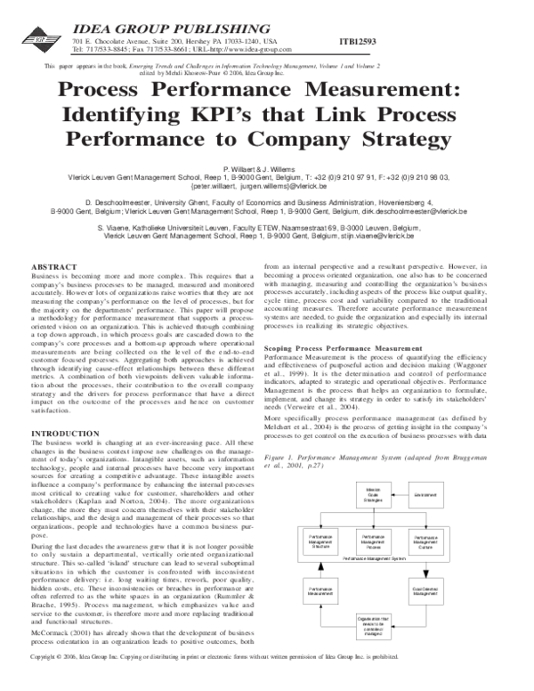 (PDF) Process performance measurement: identifying KPI's that link ...