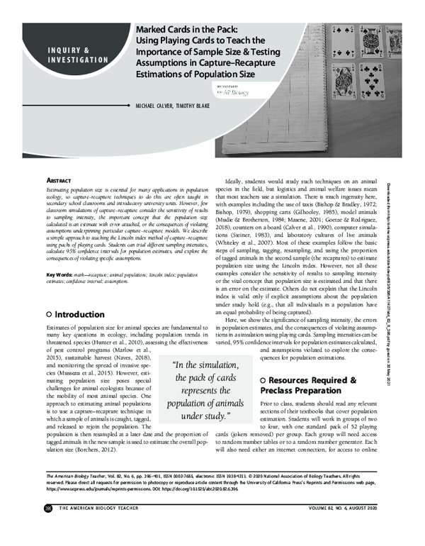 (PDF) Marked Cards in the Pack: Using Playing Cards to Teach the ...