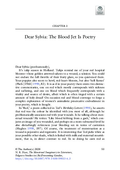 (PDF) Dear Sylvia: The Blood Jet Is Poetry