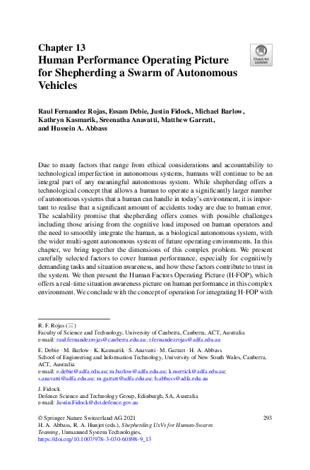 (PDF) Human Performance Operating Picture for Shepherding a Swarm of Autonomous Vehicles