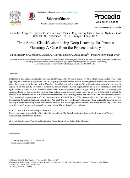 (PDF) Time Series Classification using Deep Learning for Process ...