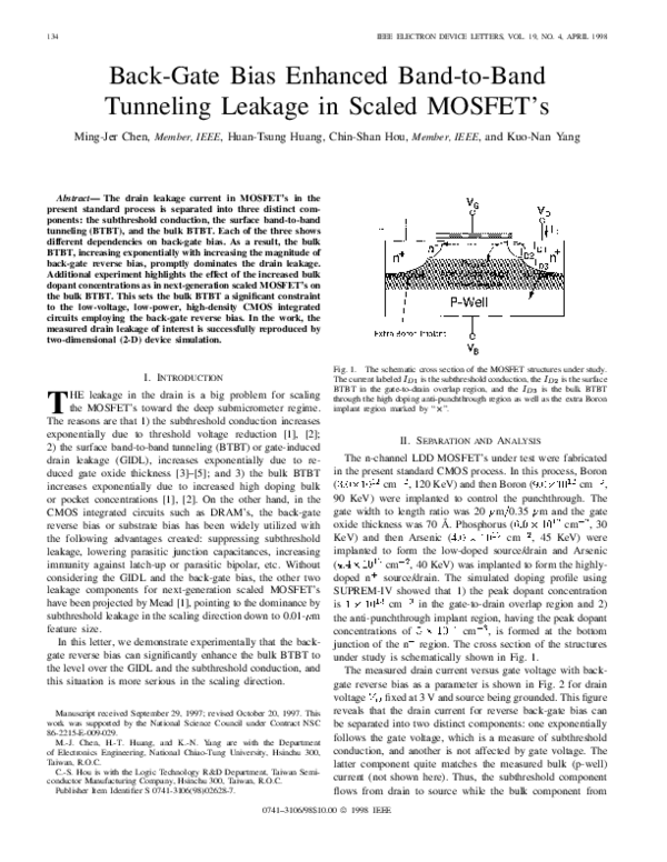(PDF) Back-gate bias enhanced band-to-band tunneling leakage in scaled ...