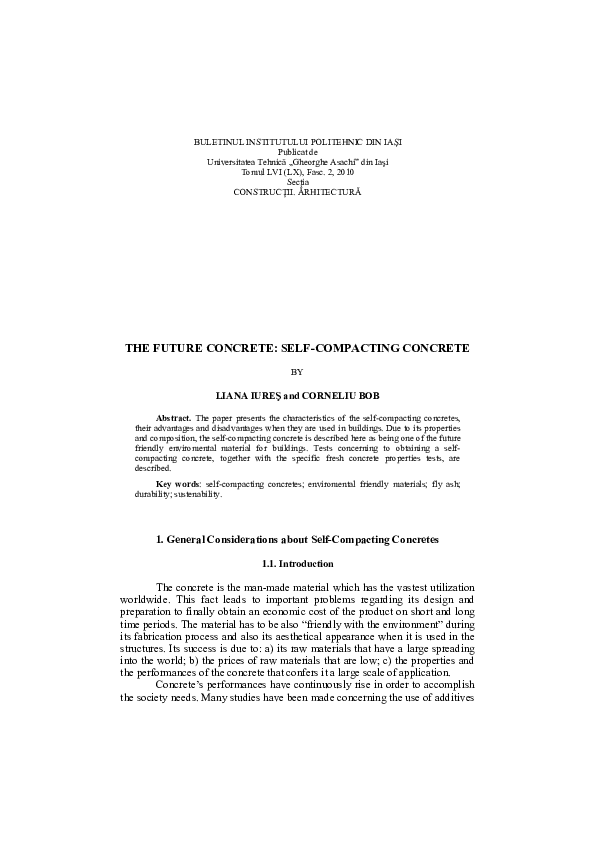(PDF) The Future Concrete: Self-Compacting Concrete