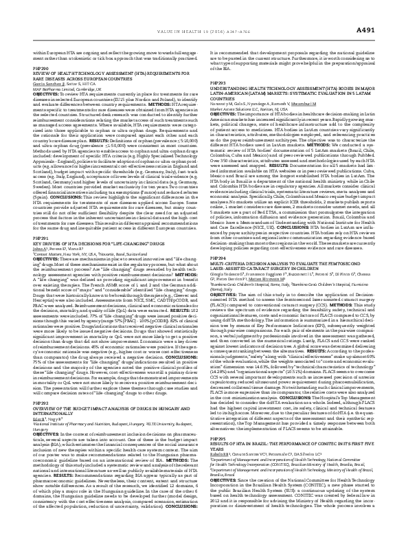 (PDF) Results of HTA in Brazil: The Performance of Conitec in its First ...