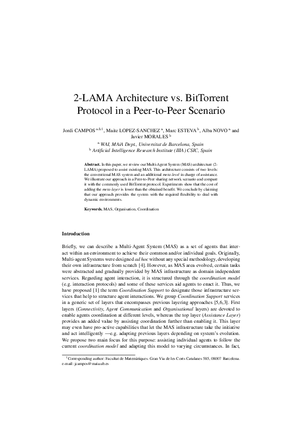 (PDF) 2-LAMA Architecture vs. BitTorrent Protocol in a Peer-to-Peer ...