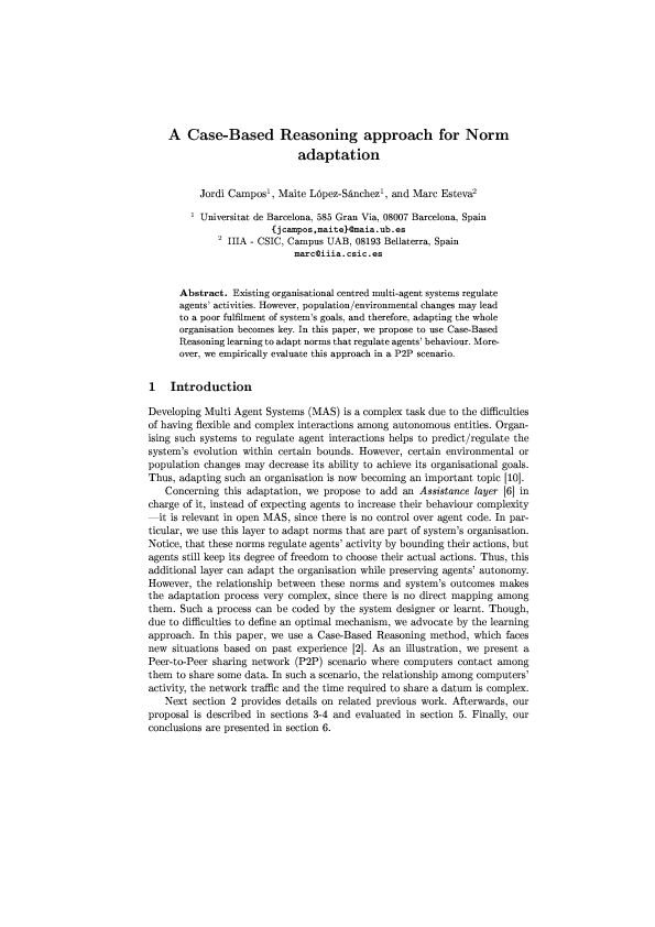 (PDF) A Case-Based Reasoning Approach for Norm Adaptation