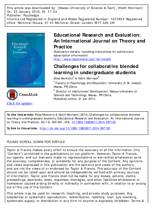 (PDF) Challenges for collaborative blended learning in undergraduate students