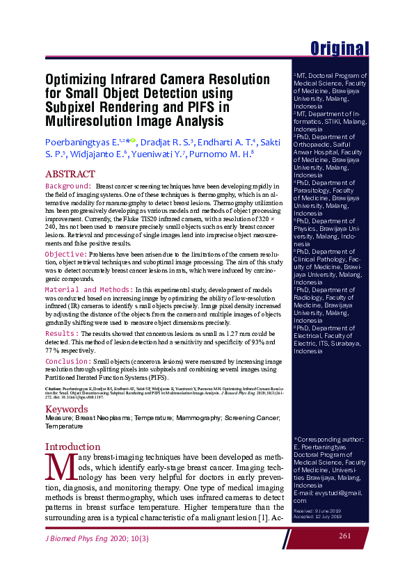 Pdf Optimizing Infrared Camera Resolution For Small Object Detection Using Subpixel Rendering 2464