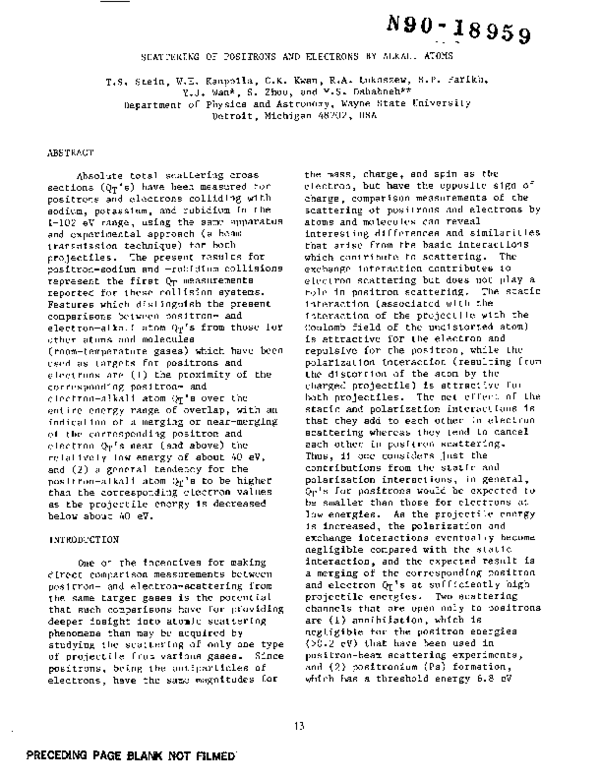 (PDF) Scattering of positrons and electrons by alkali atoms