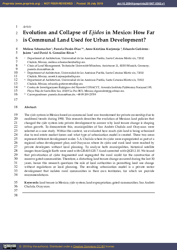 (PDF) Evolution and Collapse of Ejidos in Mexico: How Far is Communal ...
