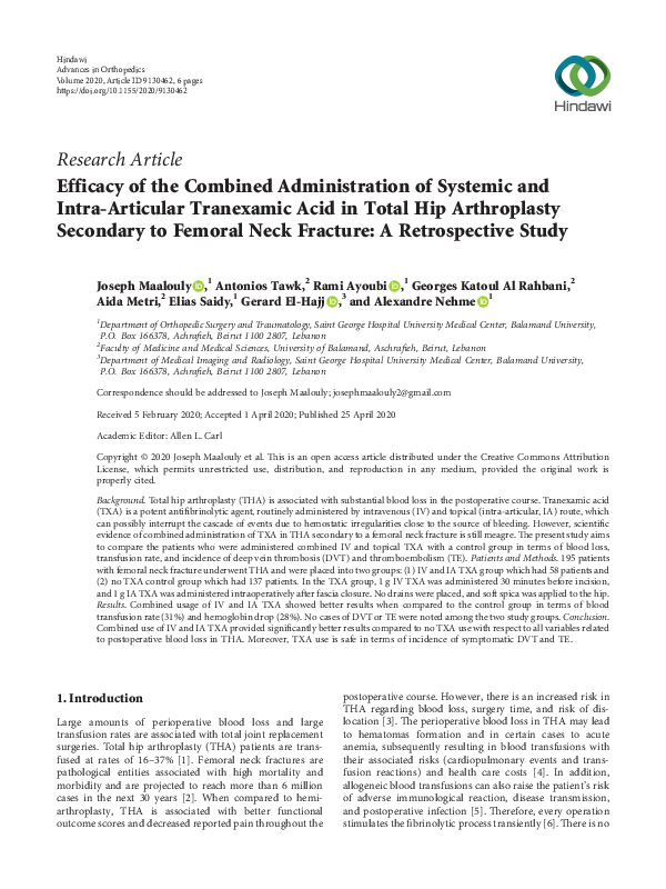 (PDF) Efficacy of the Combined Administration of Systemic and Intra ...