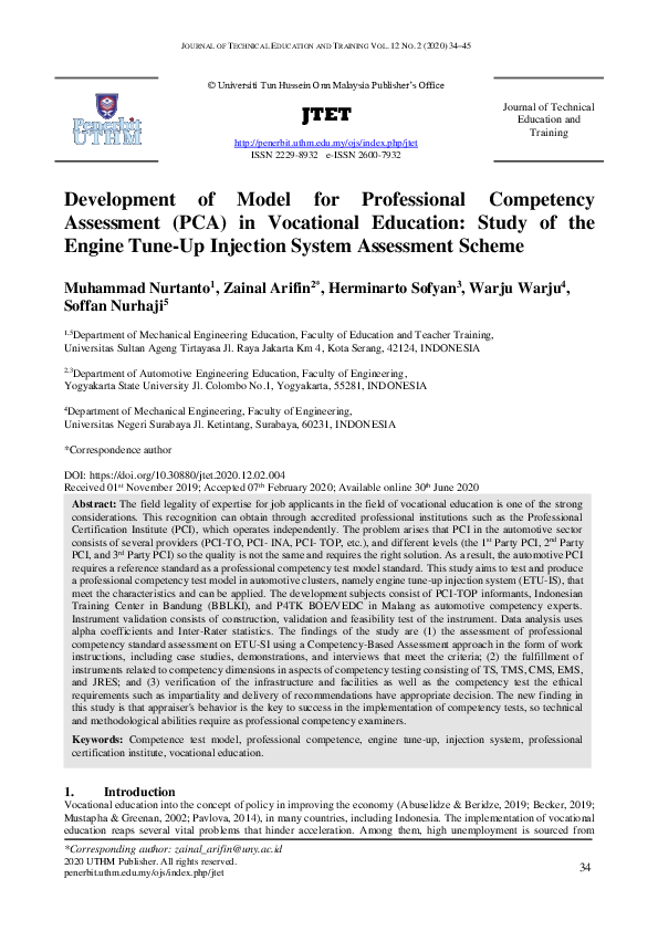 (PDF) Development of Model for Professional Competency Assessment (PCA ...