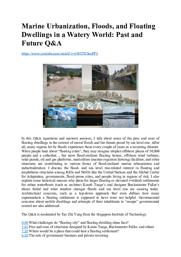 (DOC) Marine Urbanization, Floods, and Floating Dwellings in a Watery ...