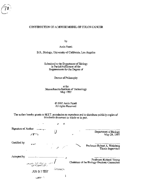 (PDF) Mouse Model Construction for Colon Cancer Research