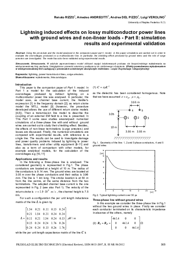 (PDF) Lightning induced effects on lossy multiconductor power lines ...