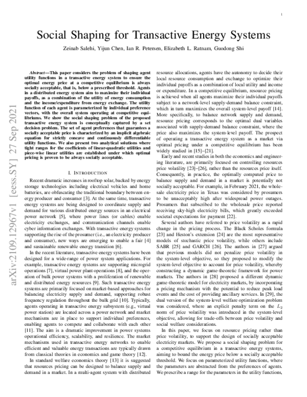 (PDF) Social Shaping for Transactive Energy Systems