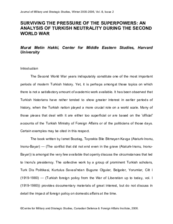 (PDF) Surviving the Pressure of the Superpowers: An Analysis of Turkish ...