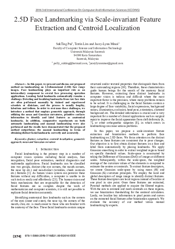(PDF) 2.5D face landmarking via scale-invariant feature extraction and ...