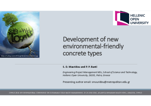 (PDF) Development of new environmental-friendly concrete types