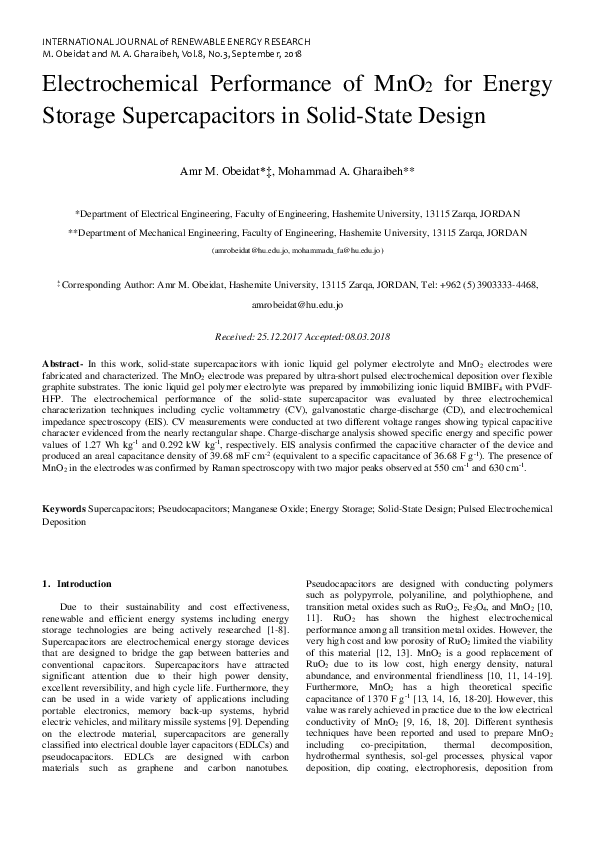 (PDF) Electrochemical Performance of MnO2 for Energy Storage ...