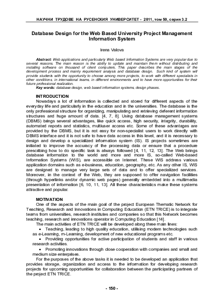 Pdf Database Design For The Web Based University Project Management