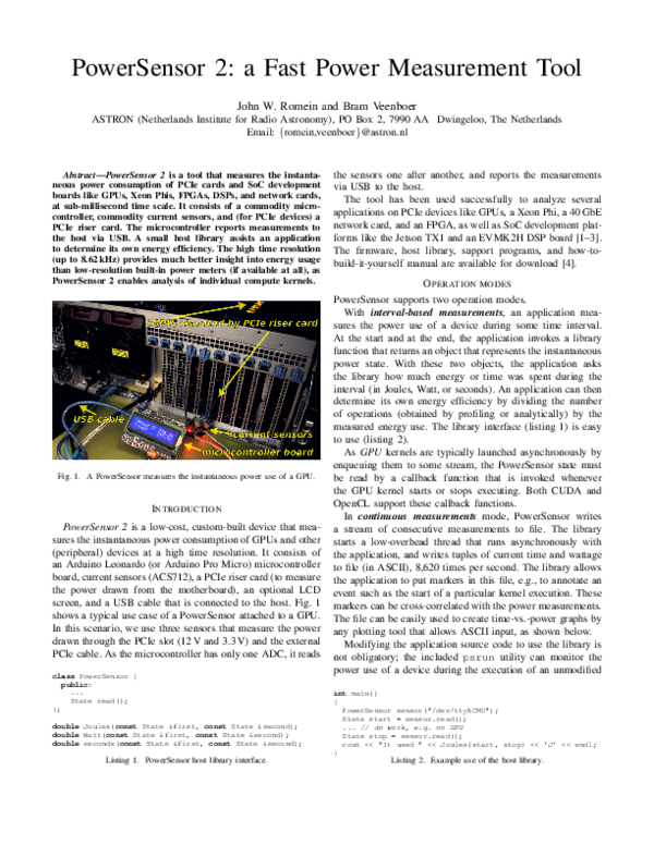 (PDF) PowerSensor 2: A Fast Power Measurement Tool