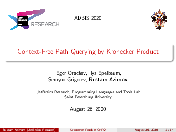 (PDF) Context-Free Path Querying by Kronecker Product