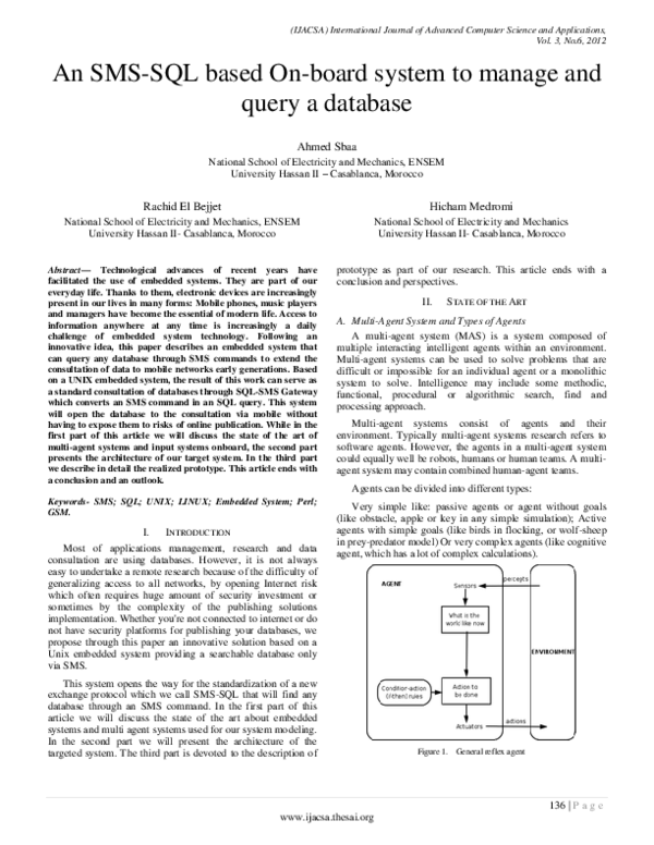 Pdf An Sms Sql Based On Board System To Manage And Query A Database 