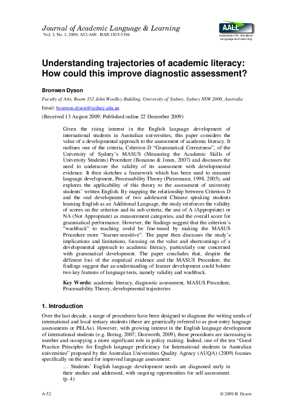 (PDF) Understanding trajectories of academic literacy: How could this ...
