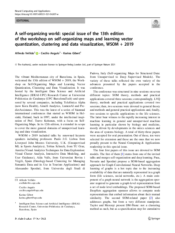 (PDF) A self-organizing world: special issue of the 13th edition of the workshop on self ...