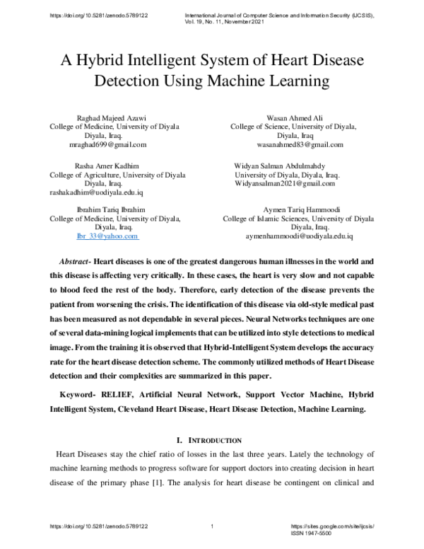 (PDF) A Hybrid Intelligent System of Heart Disease Detection Using ...