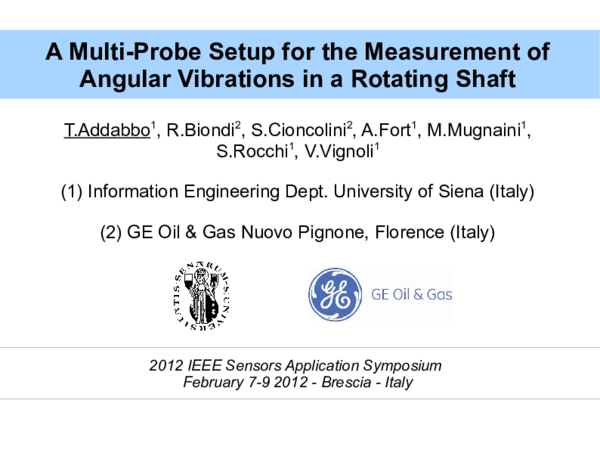(PDF) A multi-probe setup for the measurement of angular vibrations in ...