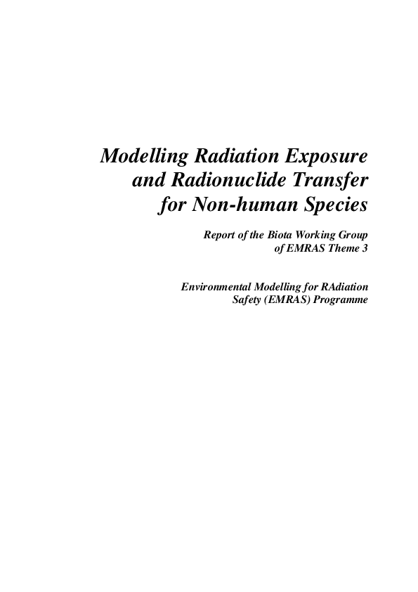 (PDF) Modelling radiation exposure and radionuclide transfer for non ...