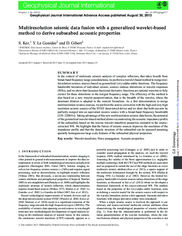 (PDF) Multiresolution seismic data fusion with a generalized wavelet-based method to derive ...