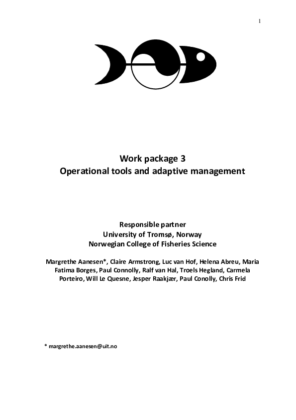 (PDF) Work package 3 Operational tools and adaptive management
