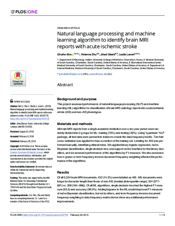 (PDF) Natural language processing and machine learning techniques help ...