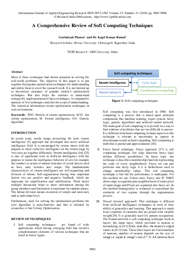 (PDF) A Comprehensive Review of Soft Computing Techniques