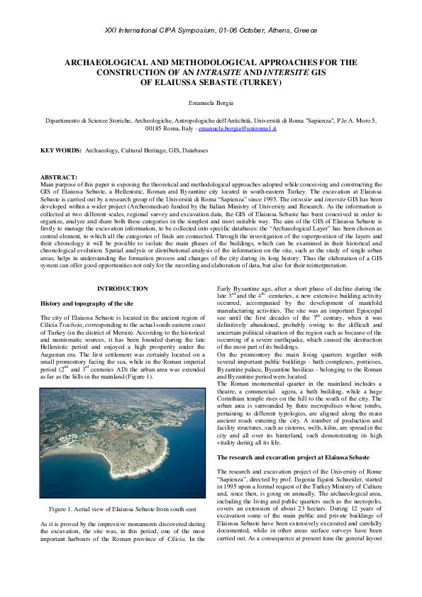 (PDF) Archaeological and Methodological Approaches for the Construction ...