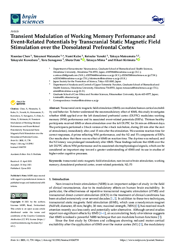 (PDF) Transient Modulation of Working Memory Performance and Event-Related Potentials by ...