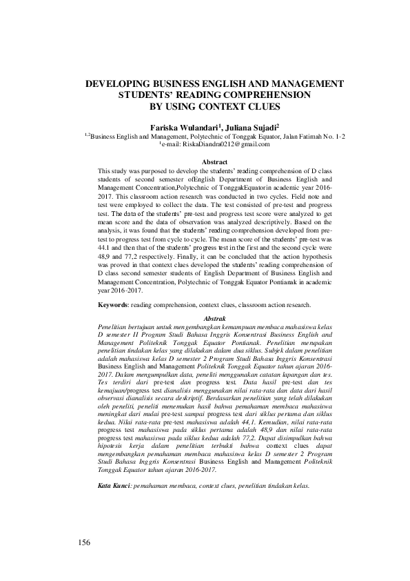 (PDF) Developing Business English and Management Students’ Reading ...